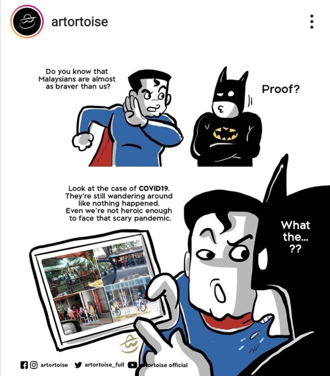 Covid-19 through the “noseless” cartoons by @Artortoise – © Borneo Echo